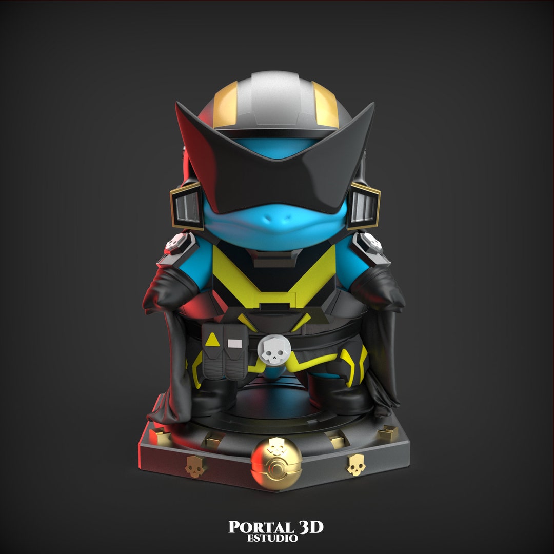 Squirtle Helldiver Pokemon Helldiver Mash up Figurine Fully Painted Statue or DIY Kit for Office ...