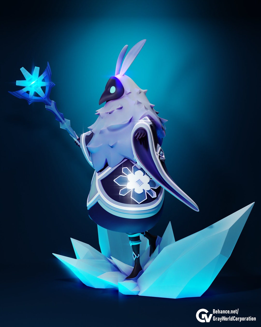 Hand Painted Hand Painted Cryo Abyss Mage From Genshin Impact ...