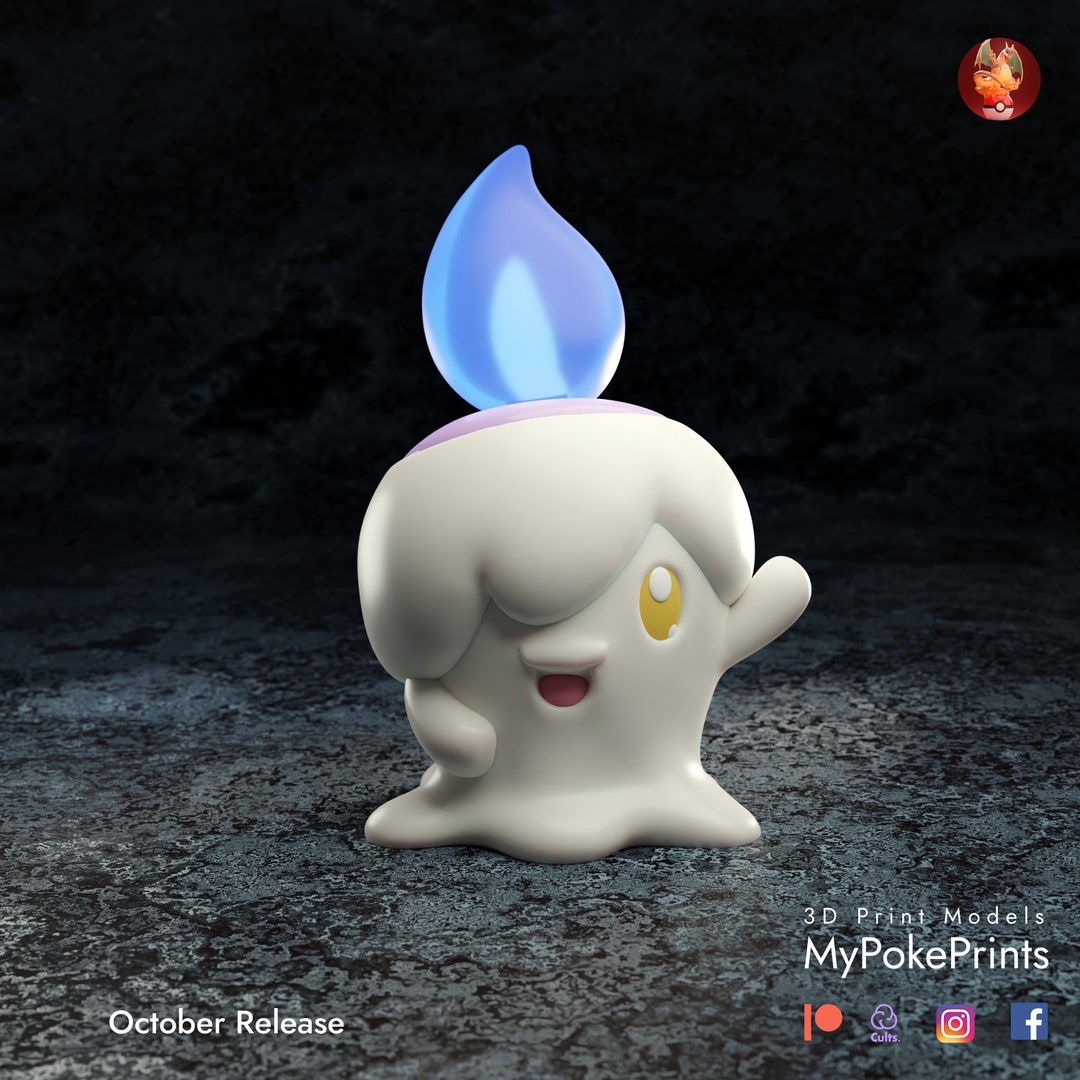 Hand Painted Litwick Pokemon Spooky Halloween Gift Ideas for Desk Decor ...