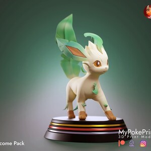DIY KIT Leafeon Grass Type Eevee Statue Figurine Collectible Pokemon ...