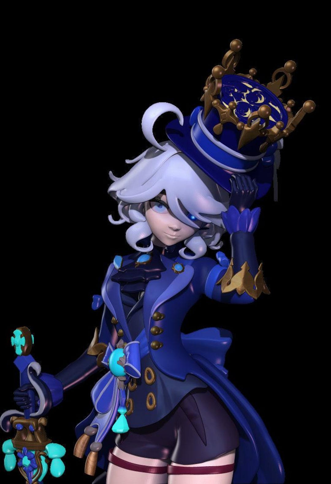 Hand Painted Furina Water Archon From Genshin Impact Collectible 3d ...