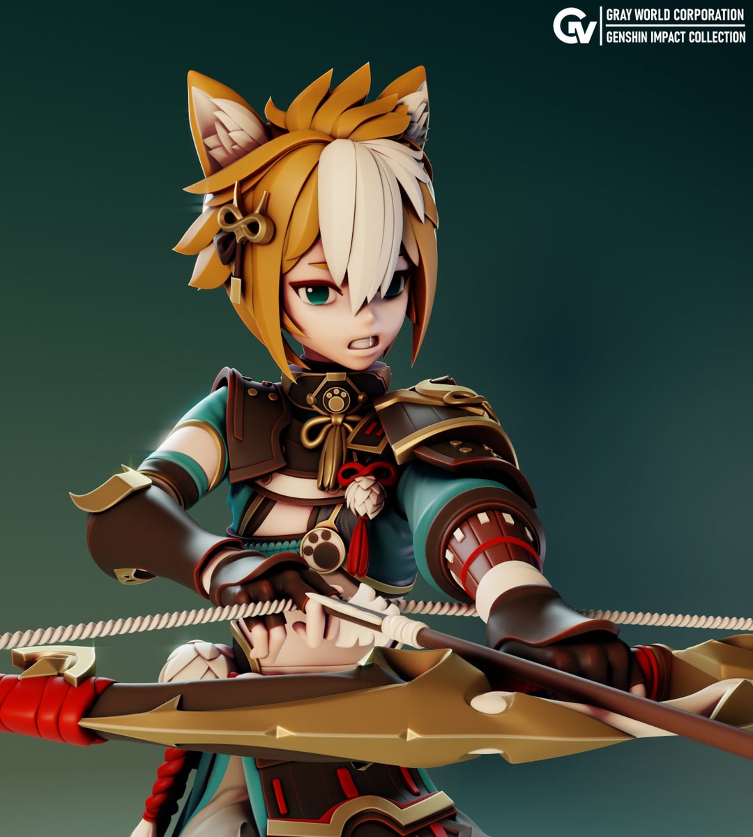 Hand Painted Hand Painted Gorou From Genshin Impact Collectible 3d ...