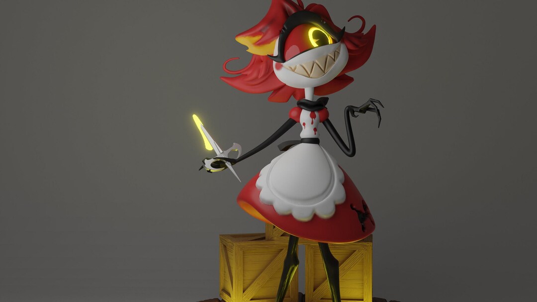 Hand Painted Niffty From Hazbin Hotel Collectible 3d Printed Statues ...