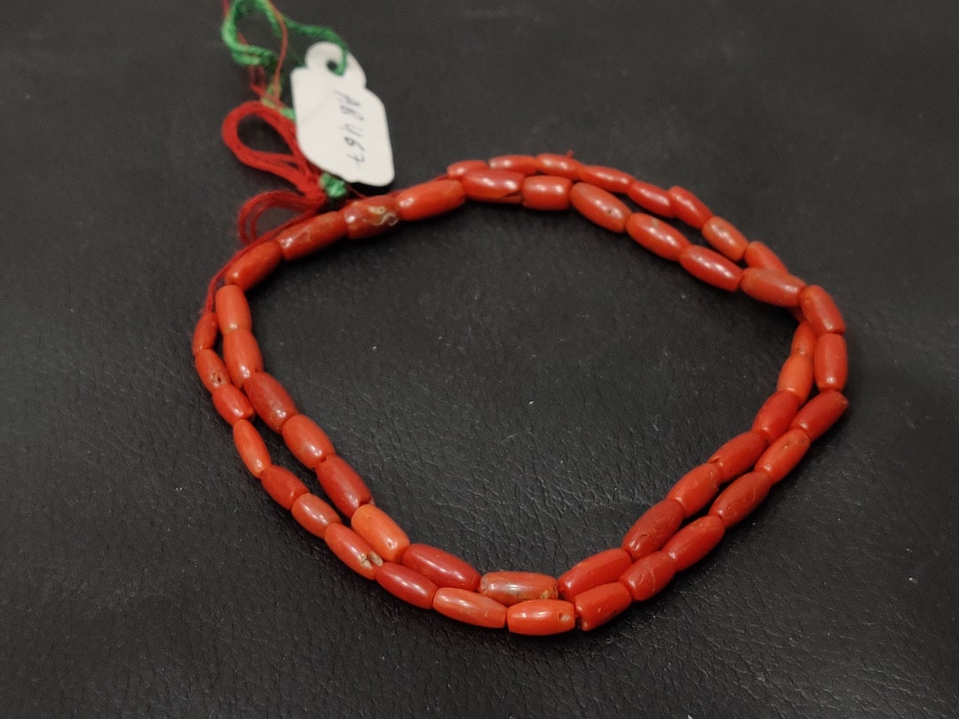 16 Inch Coral Tube Beaded Strand, Loose Coral Beads, Natural Red Coral ...