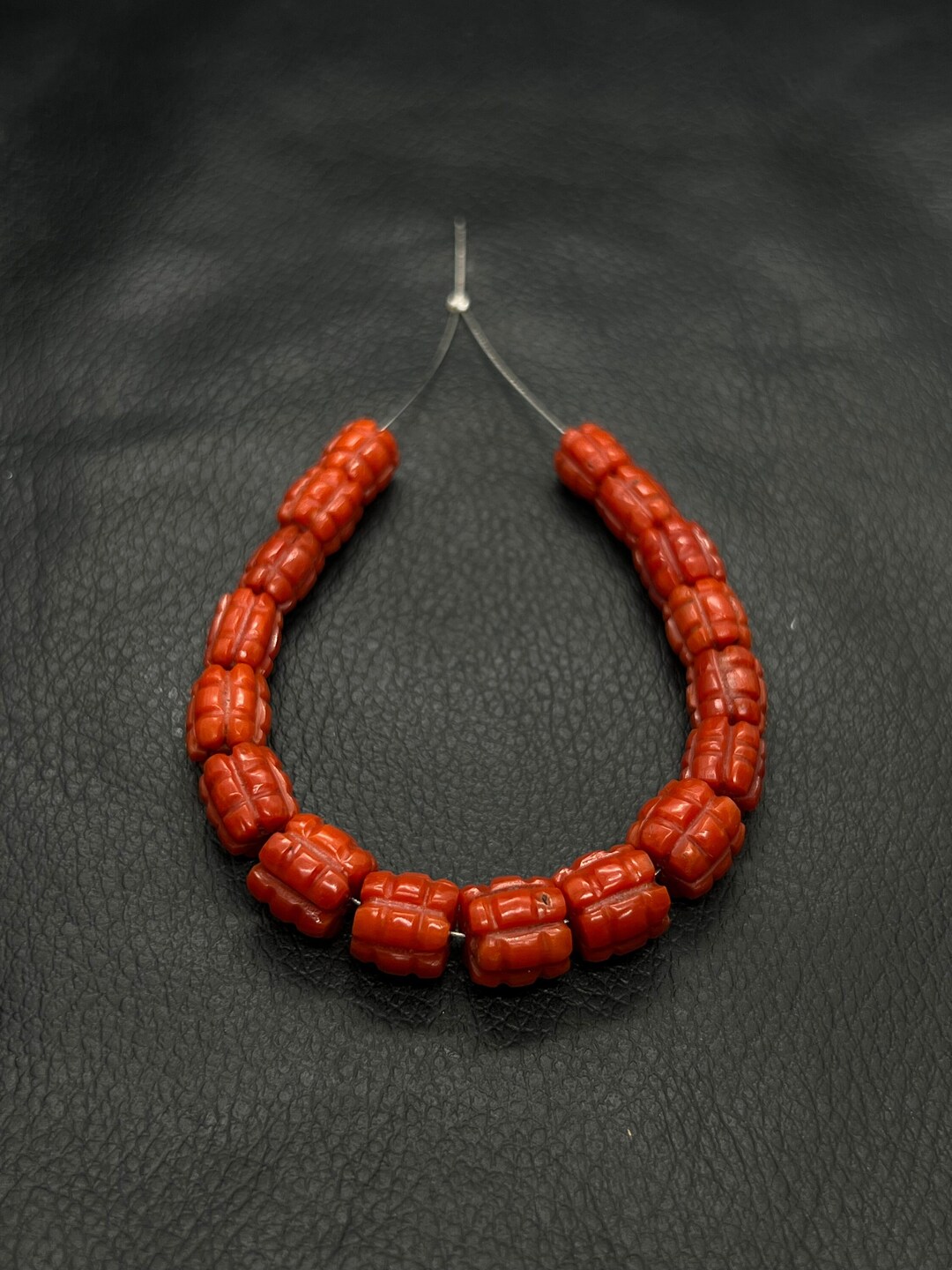 Beautiful Red Coral 'tube Shape' Carving Beads-100%natural Italian Red ...