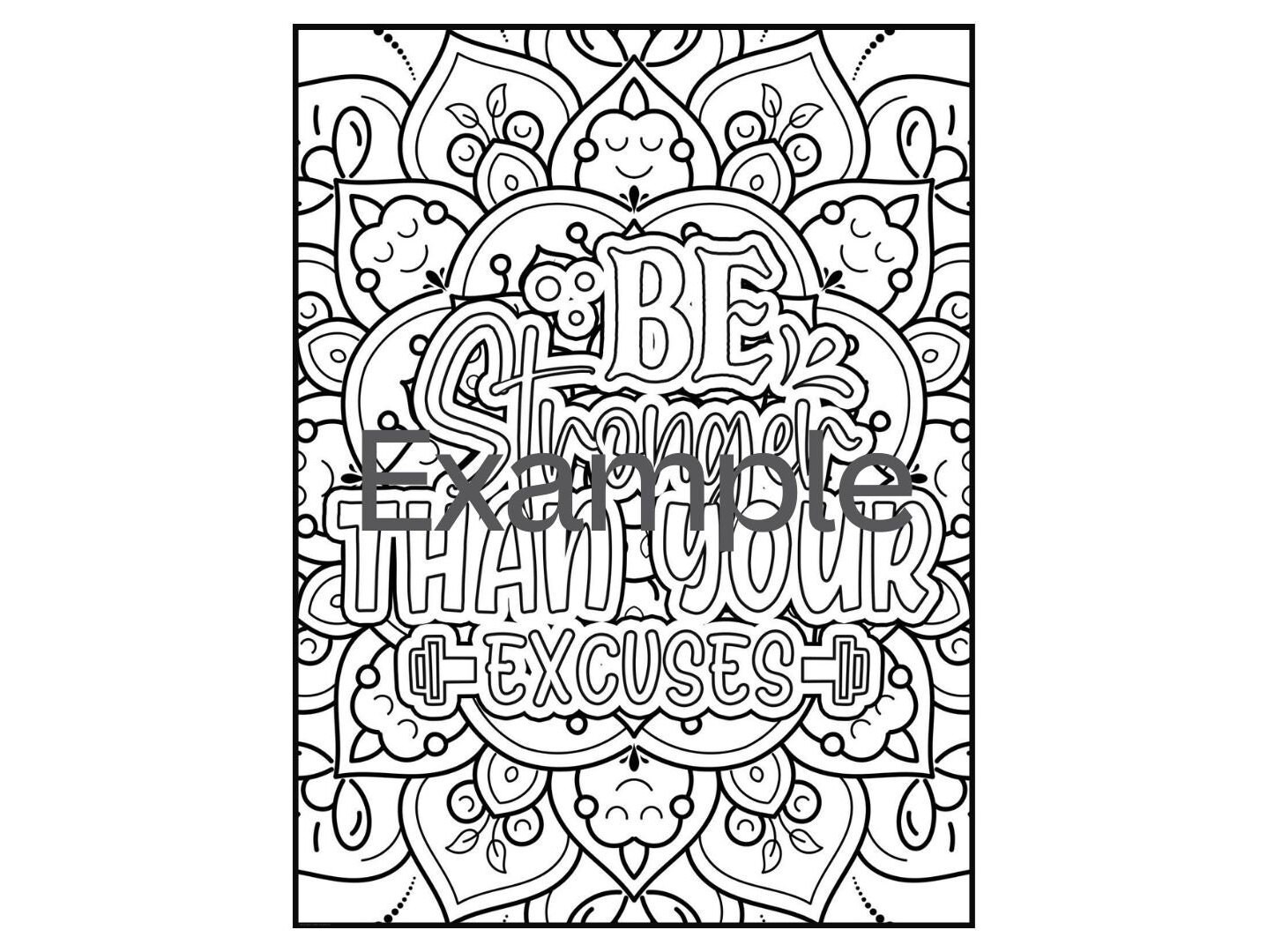 Digital Motivational Coloring Book 50 Pages - Etsy
