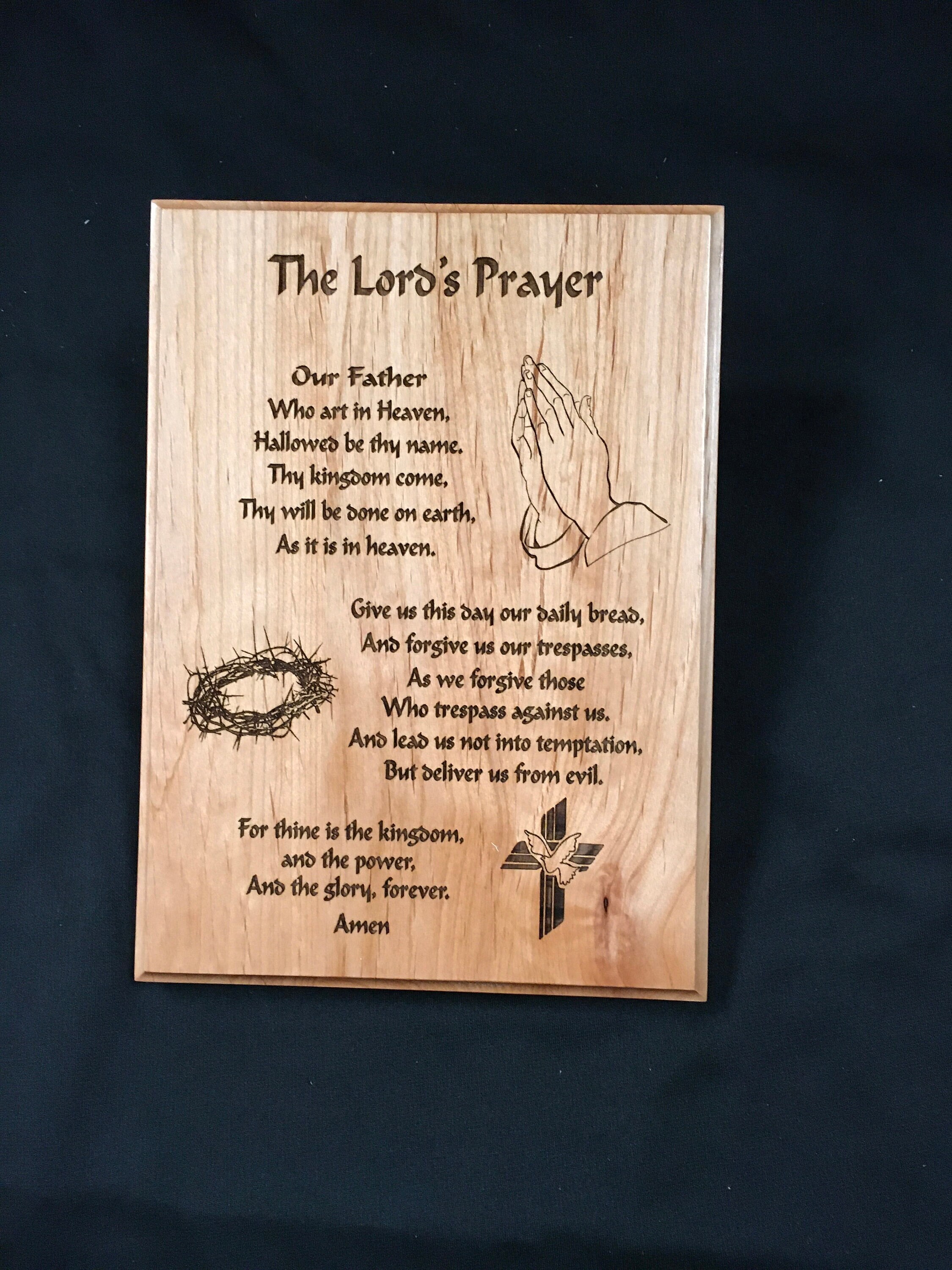 The Lord’s Prayer Laser Engraved Wood Plaque - Etsy