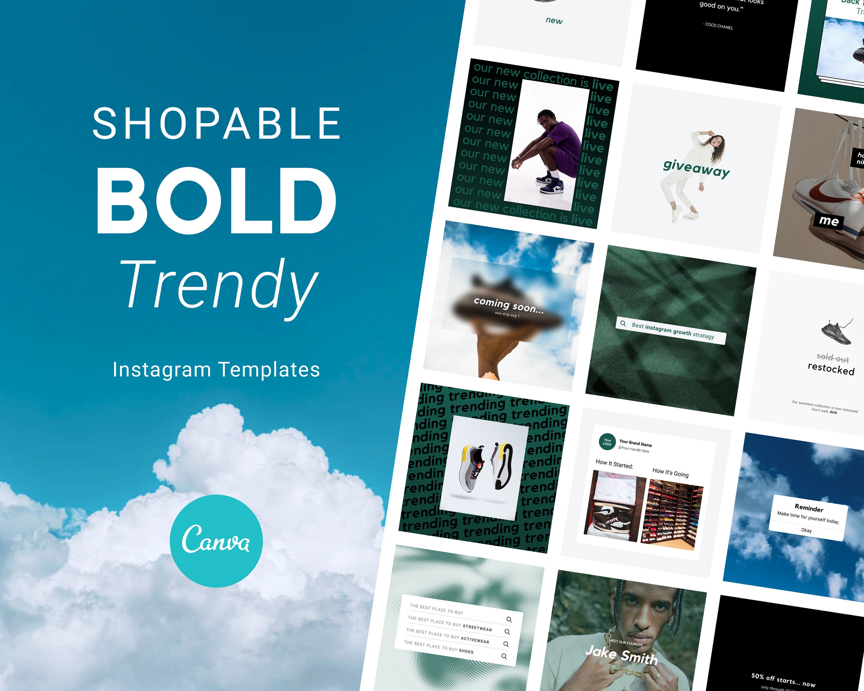Instagram Post Templates Editable in Canva product Based - Etsy