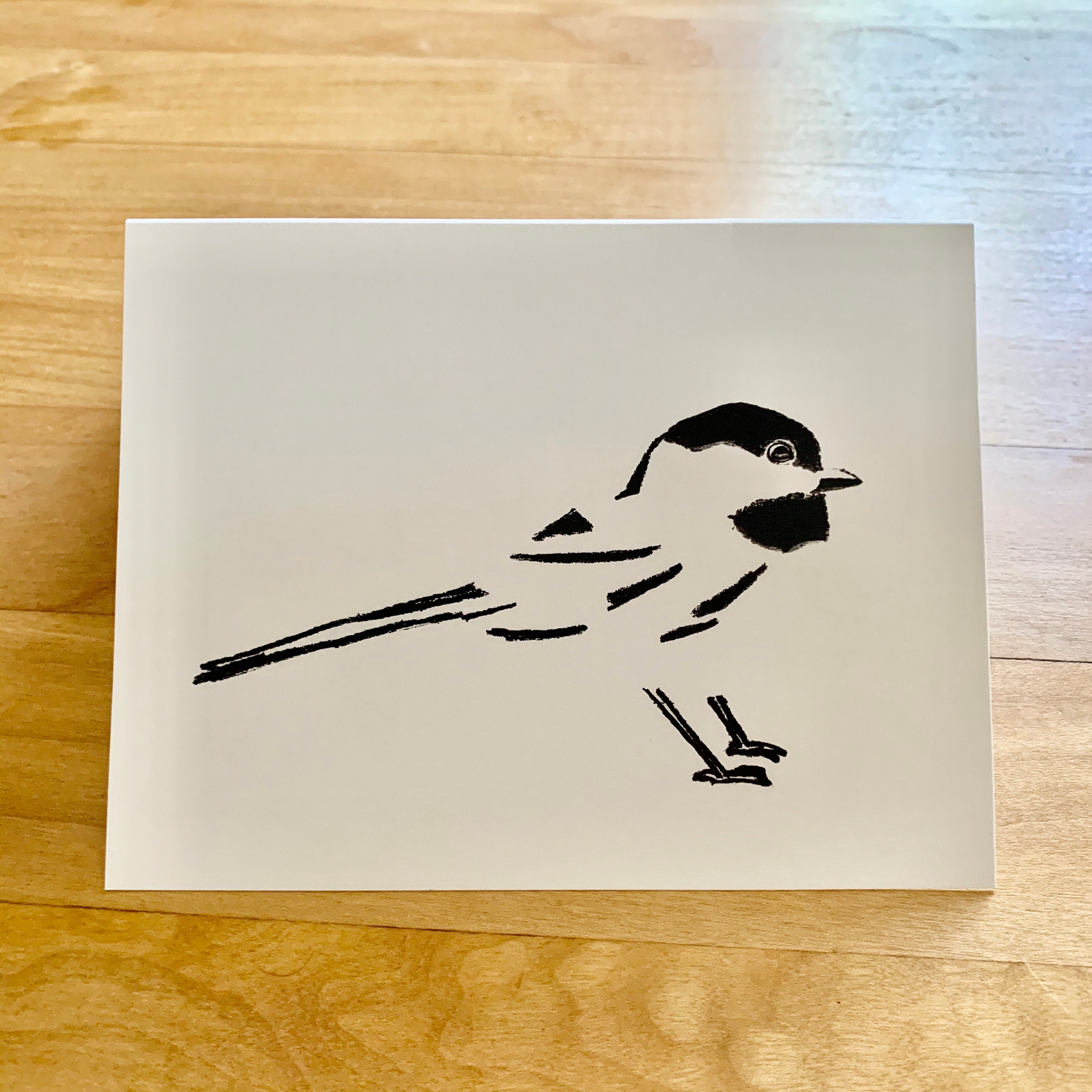Chickadee Outline Card - Etsy