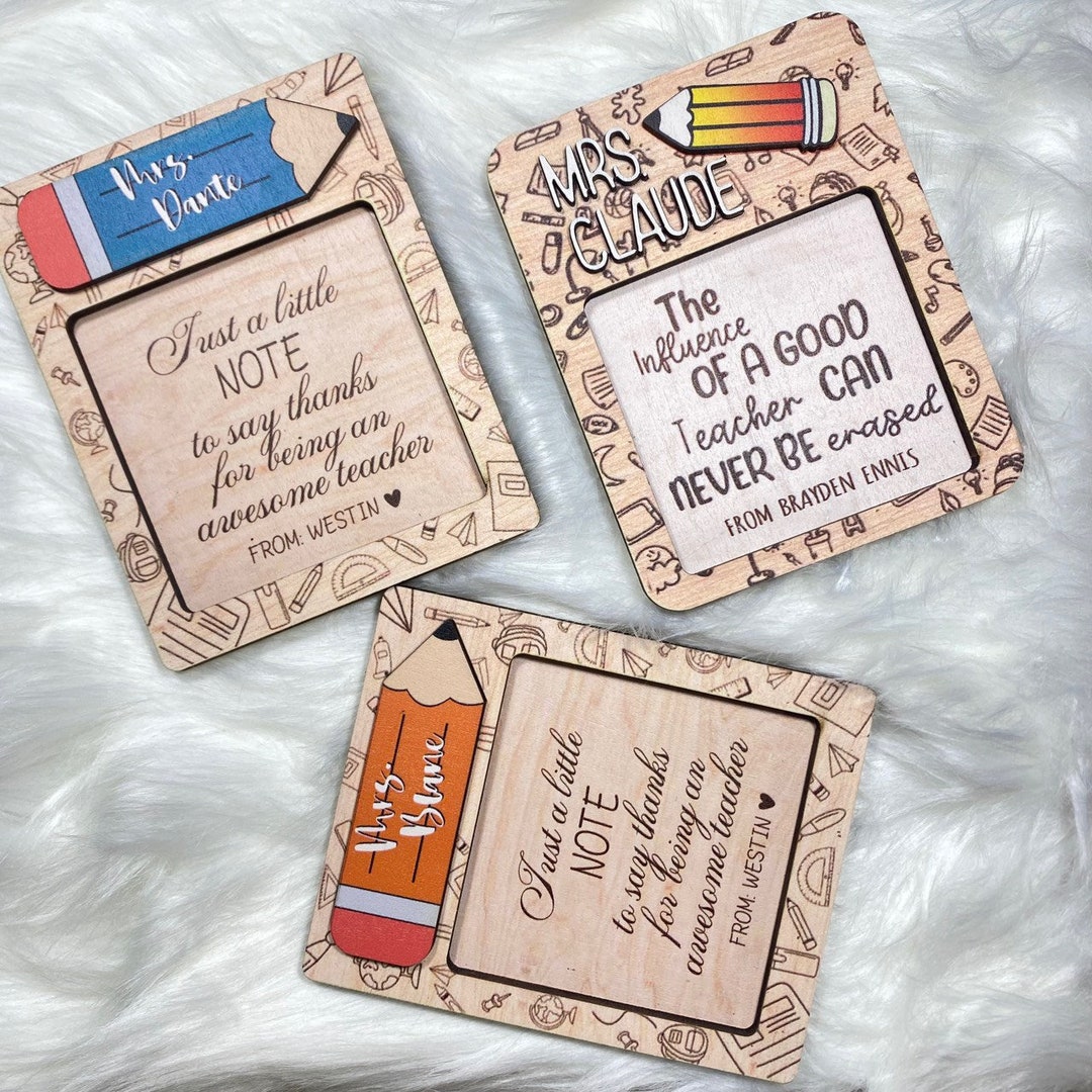 Personalized Teacher Sticky Note Holder, Custom Teacher Name ...