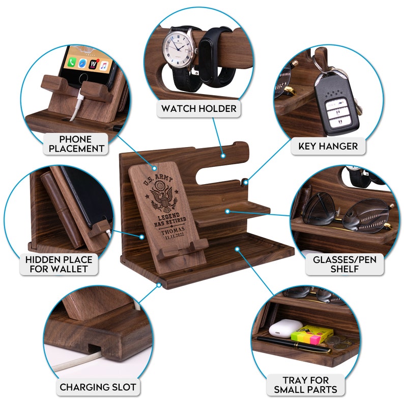 Personalized Gift for US Army Handmade Phone Docking Station - Etsy