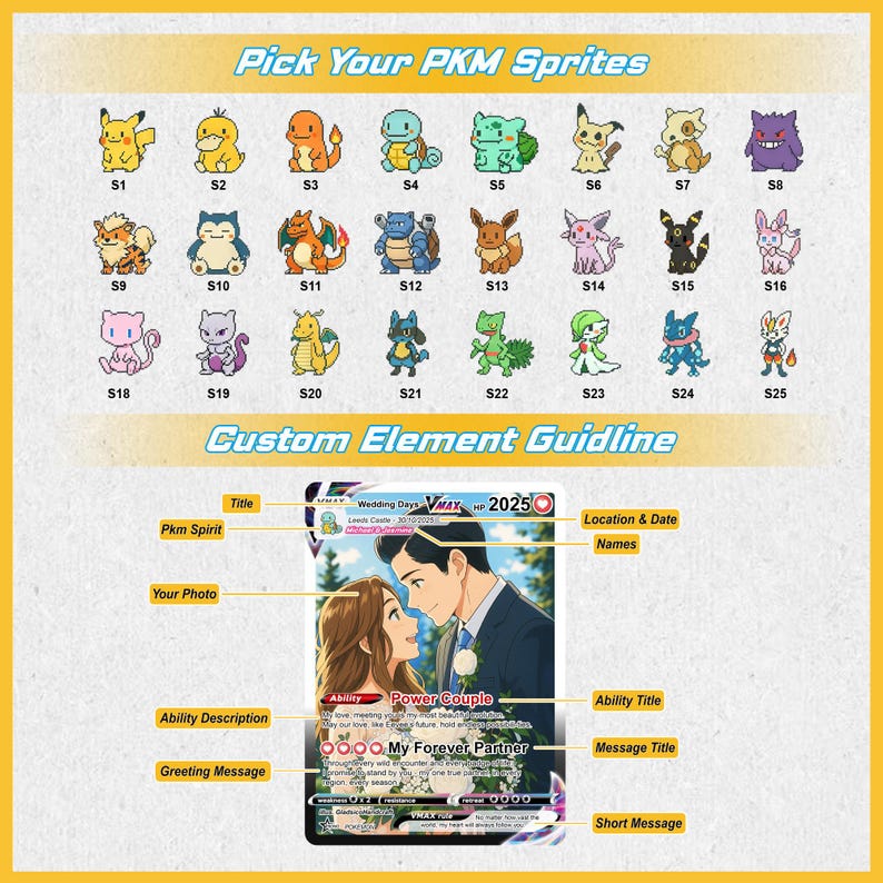 Personalized Card Pokemon Cards: Couple Gift Idea, One Year Anniversary ...