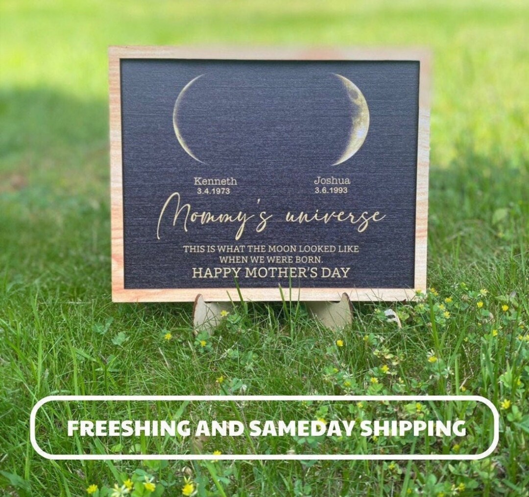 Custom Moon Phase Print Father's Day Gift Frame, Gifts for Dad Grandpa ...