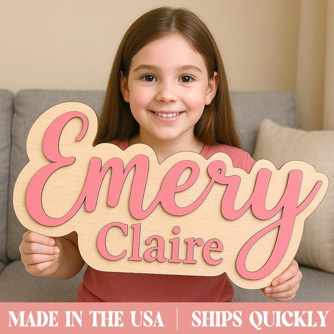 Nursery Name Sign, Wooden Baby Name Sign, Custom Name Sign Girl ...