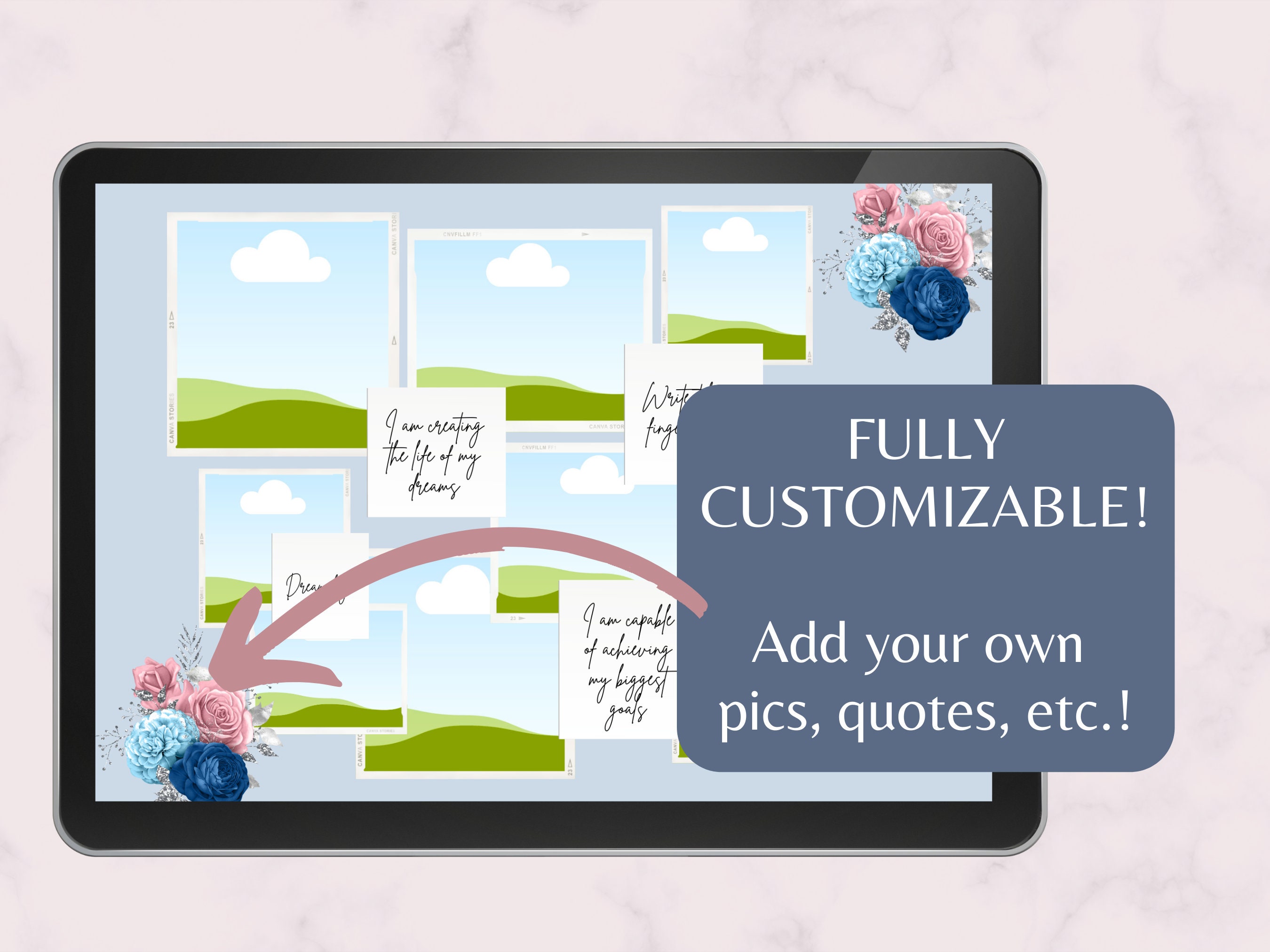 Author Vision Board Templates: Customizable Canva Layouts (digital ...