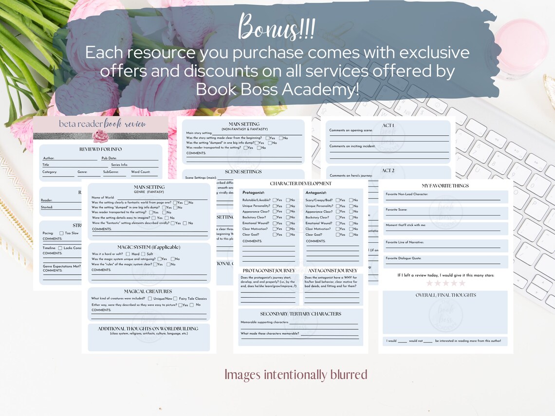 Beta Reader Survey Form Book Writing Worksheet Author - Etsy