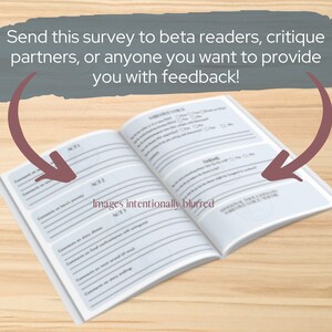 Beta Reader Survey Form Book Writing Worksheet Author Planner Writer ...
