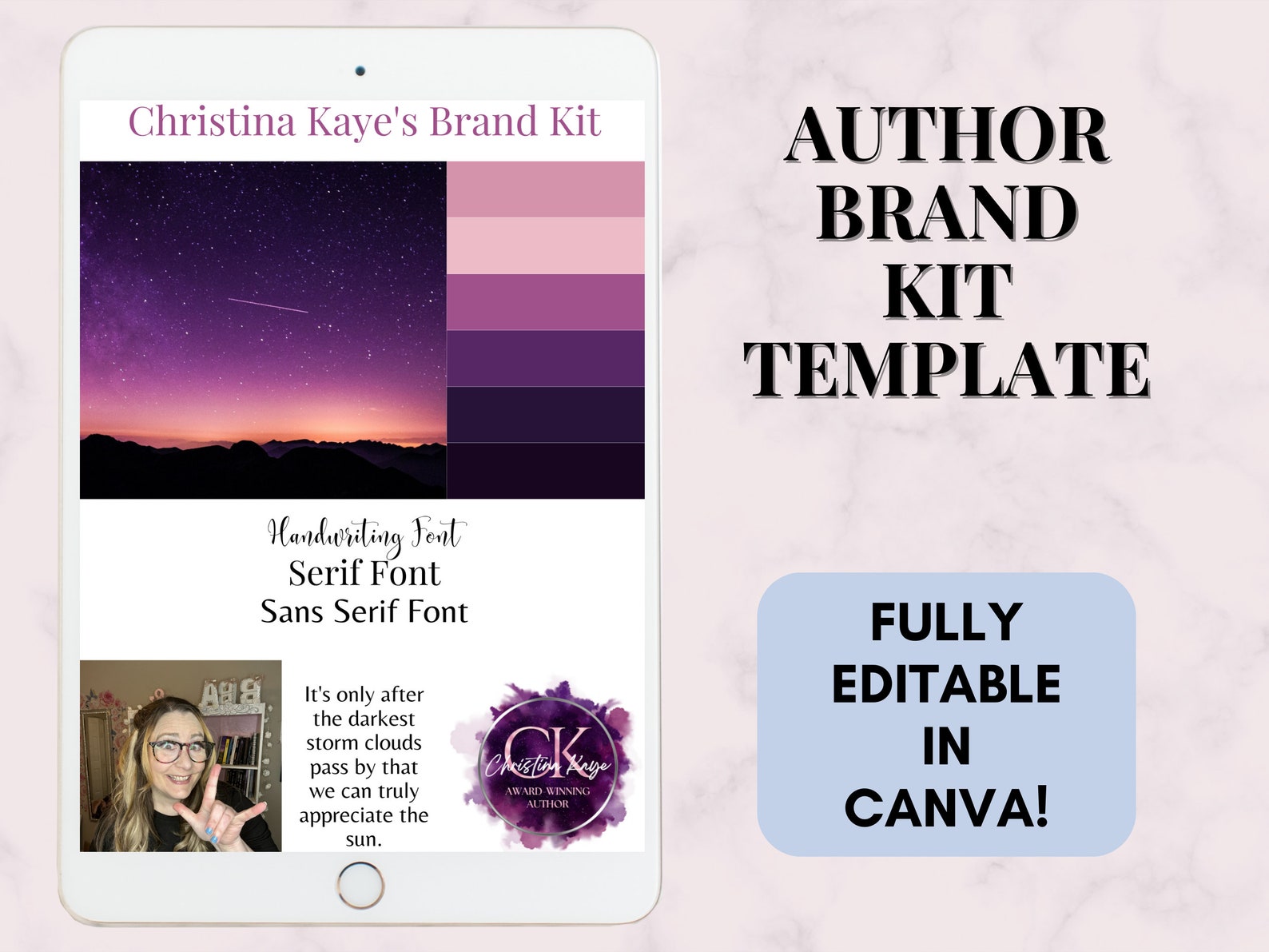 Author Brand Kit Template, Canva Template, Branding Kit for Authors ...