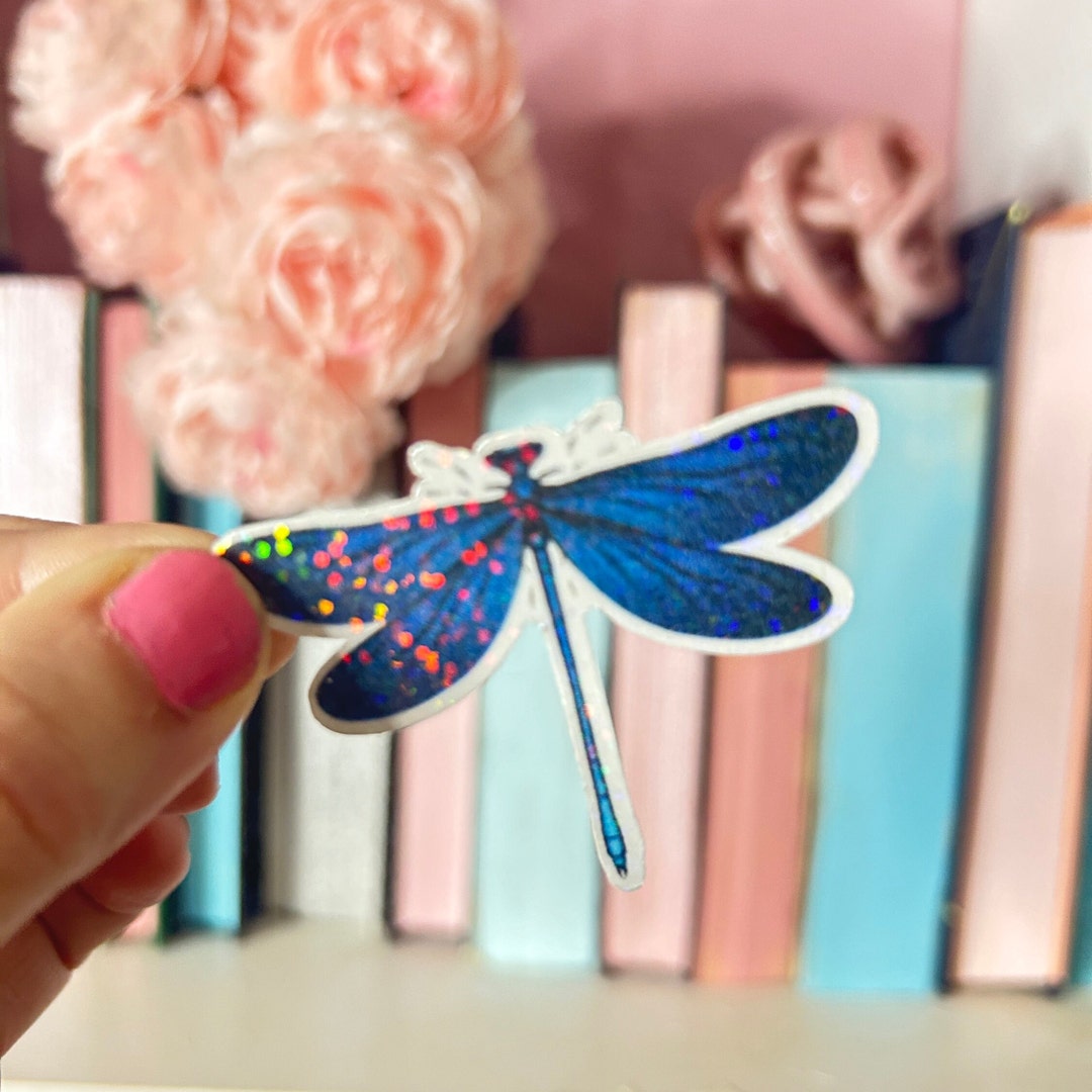 Blue Dragonfly Holographic Sticker, Suncatcher Sticker, Dragonfly Decal ...