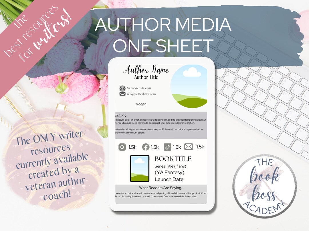 Author Media Sheet, Book Promotion Sheet, Book Publicity Sheet, Book ...