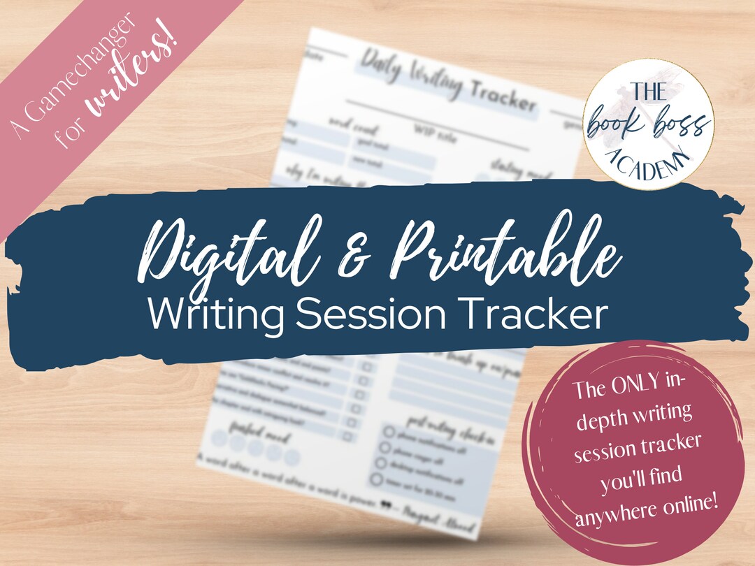 Writing Session Tracker, Word Count Tracking Sheet, Printable Novel ...