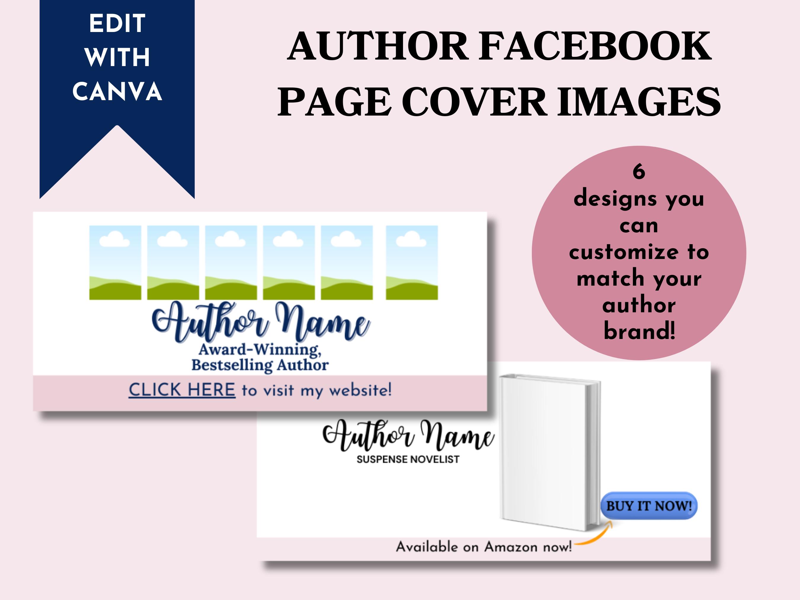 Author Facebook Cover Templates: Canva Banners (digital Download) - Etsy