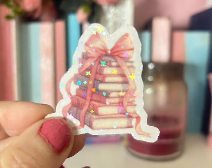 Stack of Books Reading Themed Sticker Classic Stacked Books Poster Art ...