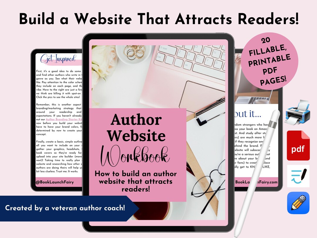Author Website Planner, Author Tutorial, Book Marketing Resource, Website How To, Website ...