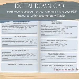 Beta Reader Survey Form Book Writing Worksheet Author Planner Writer ...