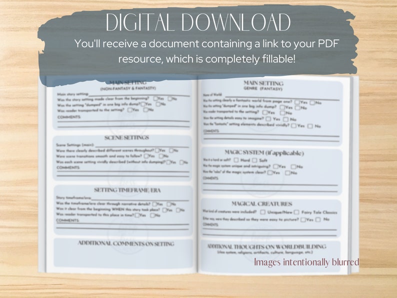 Beta Reader Survey Form Book Writing Worksheet Author - Etsy