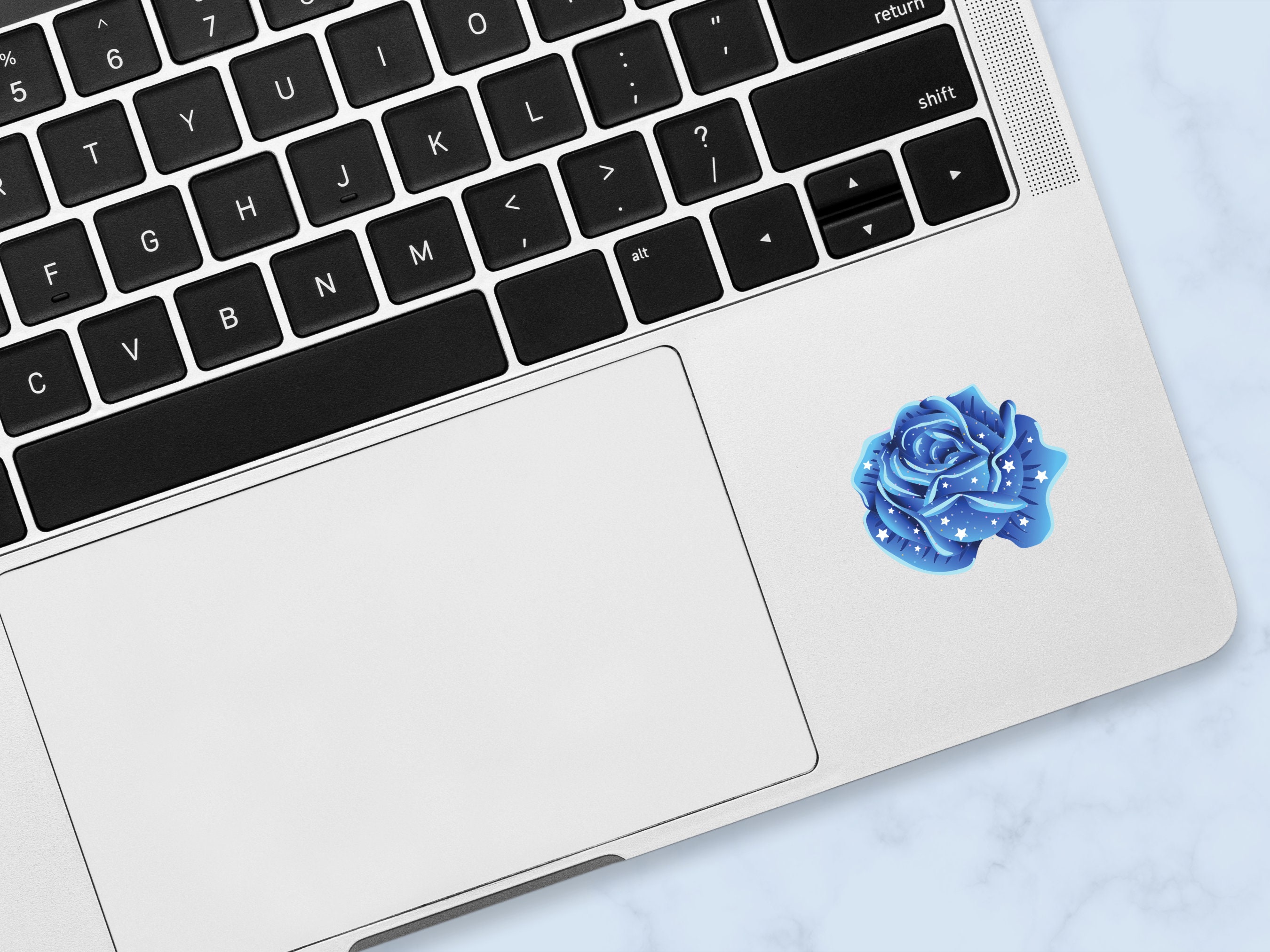 Pretty Blue Rose Holographic Sticker Sparkle Rose Sticker Suncatcher ...