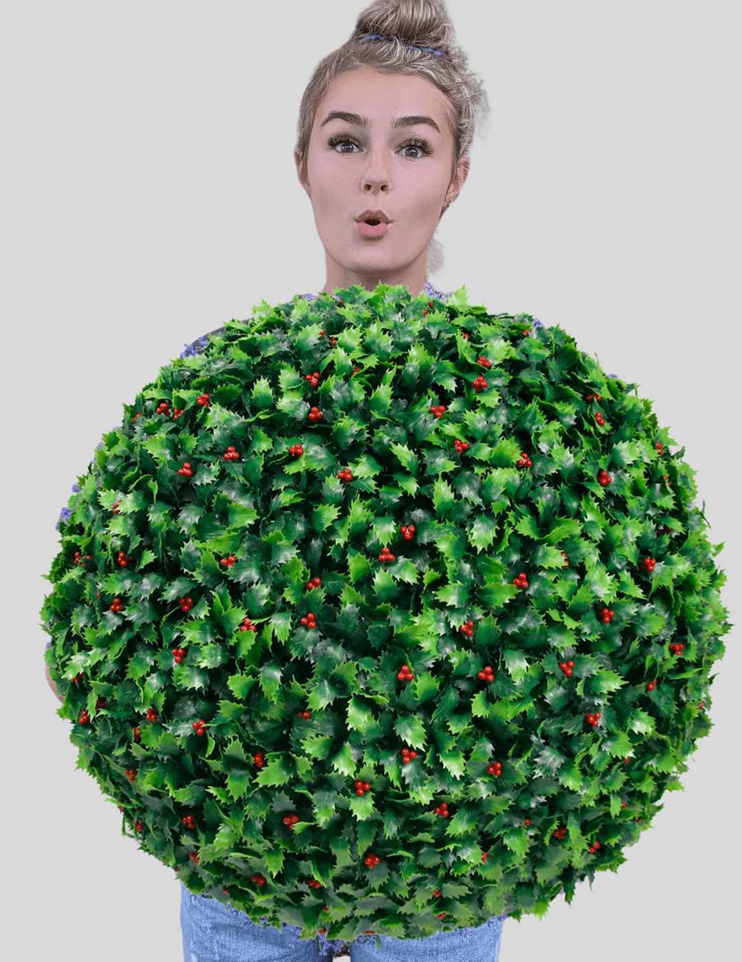 21" Inch XL Holly Topiary Sphere - Etsy