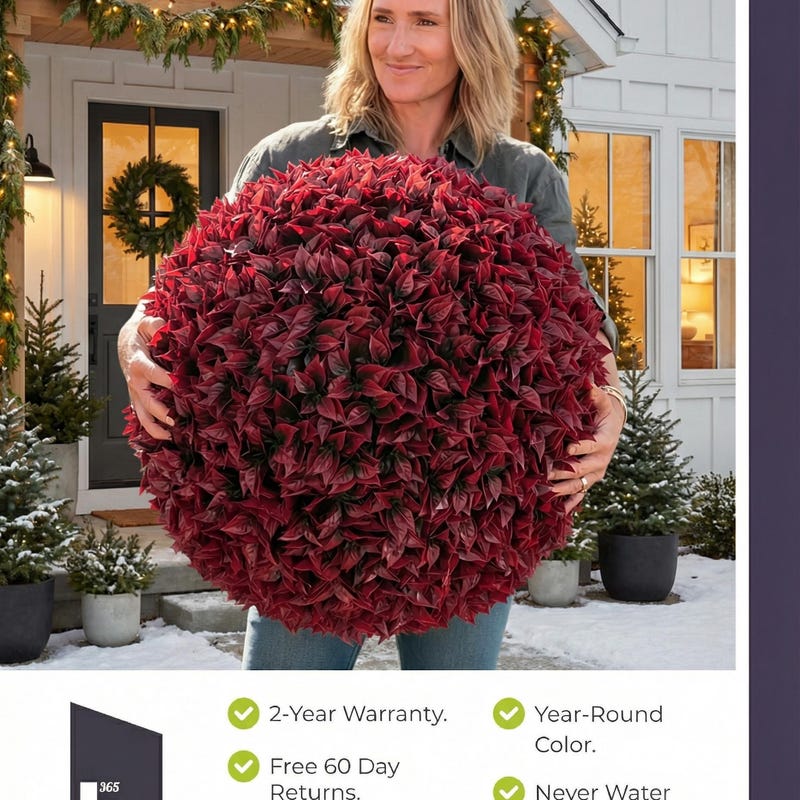 Burgundy Faux Plant - Etsy