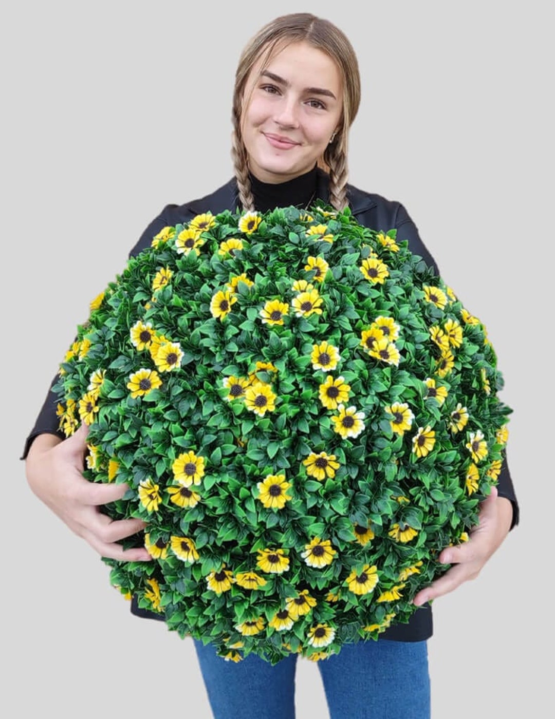 21" XL Sunflower Topiary Ball - Etsy