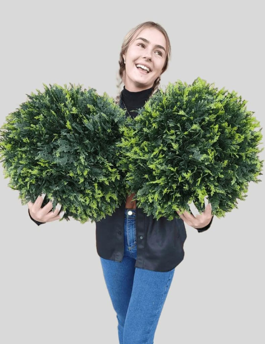 16" Size Large - Set of 2 Large Cedar Topiary Balls - Etsy