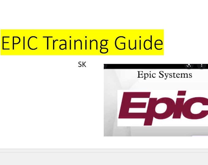 EPIC EMR Guide TRAINING - Etsy