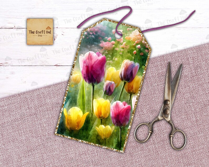 Tulip Tags, Tulips Garden Tags, Printable Tags, Fussy Cuts Ephemera ...