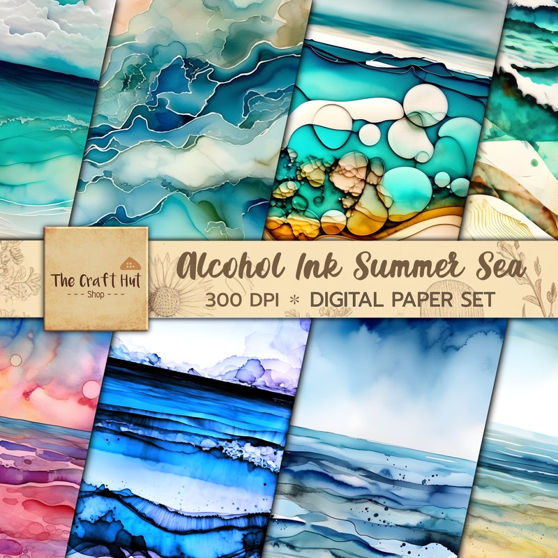 Alcohol Ink Ocean Painting - Etsy