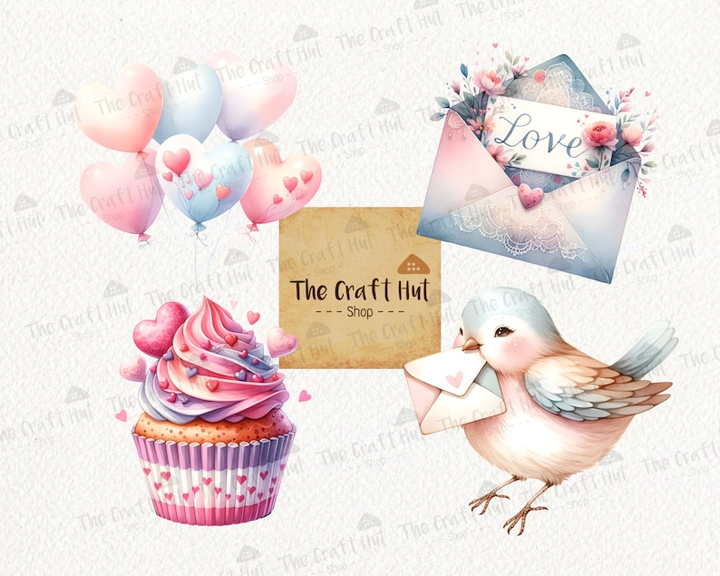 Watercolor Love Clipart, Boho Sweet Love Clipart, Wedding Elements ...