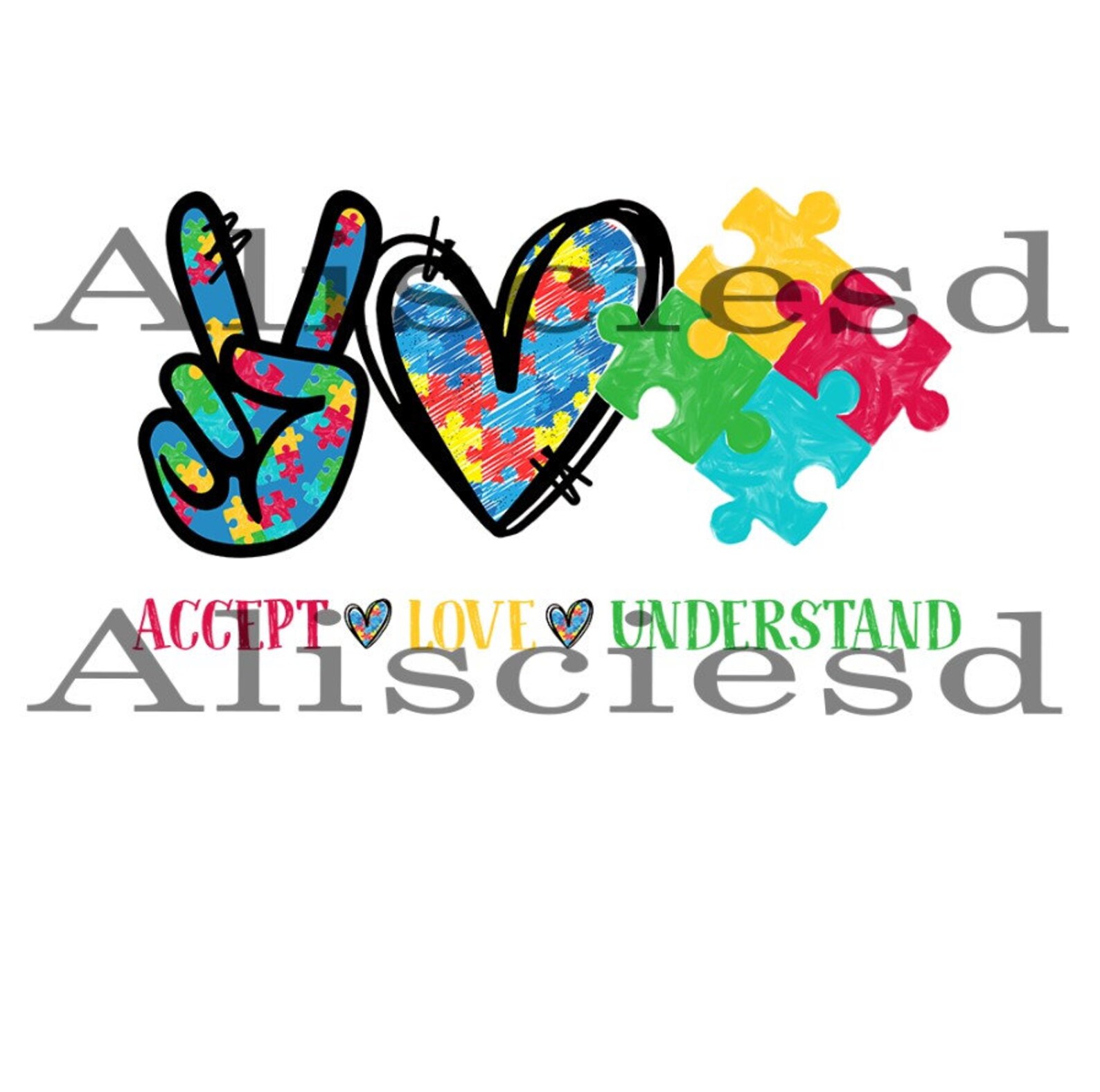 Accept Love Understand Autism Awareness PngAutism Awareness | Etsy