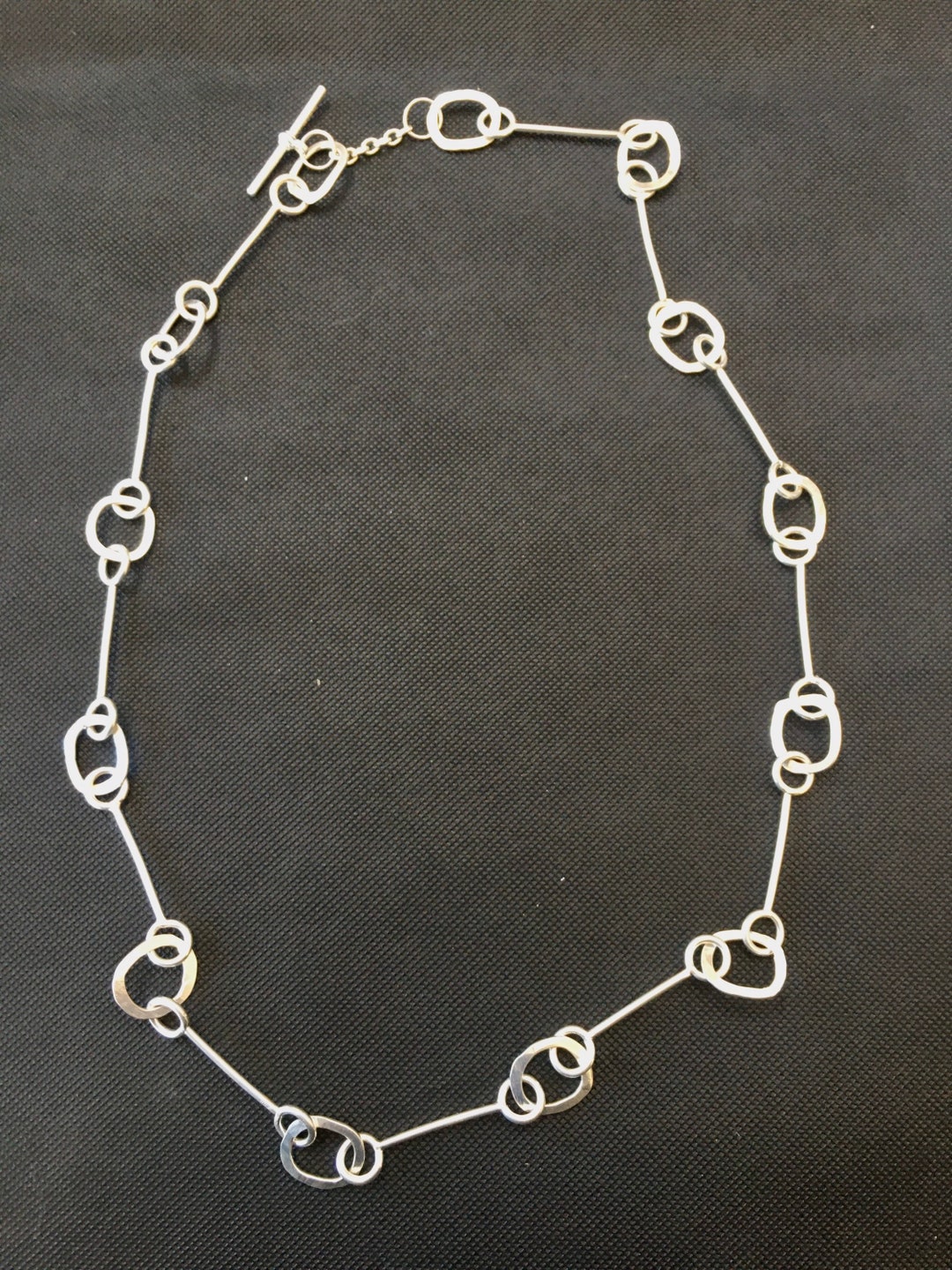 Chain Forged Silver Sterling Links Between Silver Wire Links 115cm Long ...