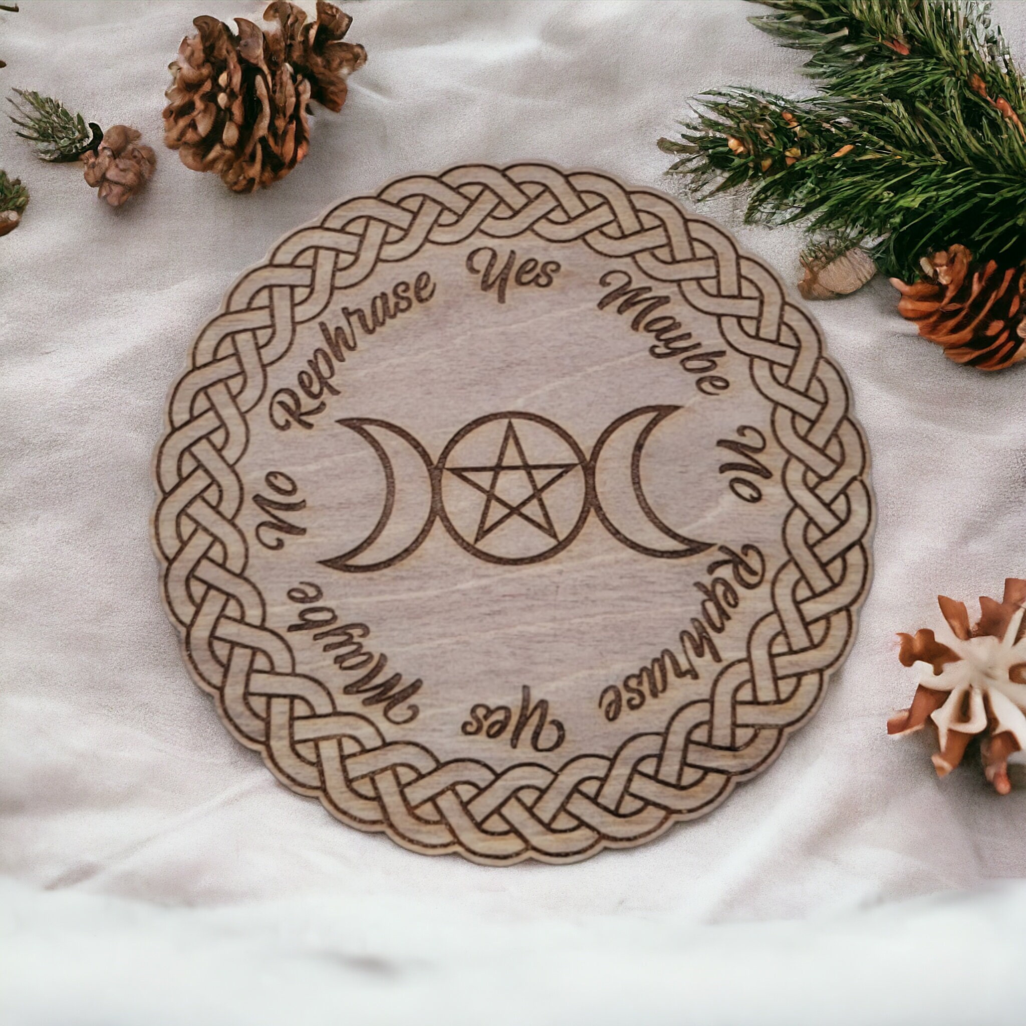 Celtic Knot Triple Moon Pendulum Board / Altar Tile / Home Decor / Gift ...