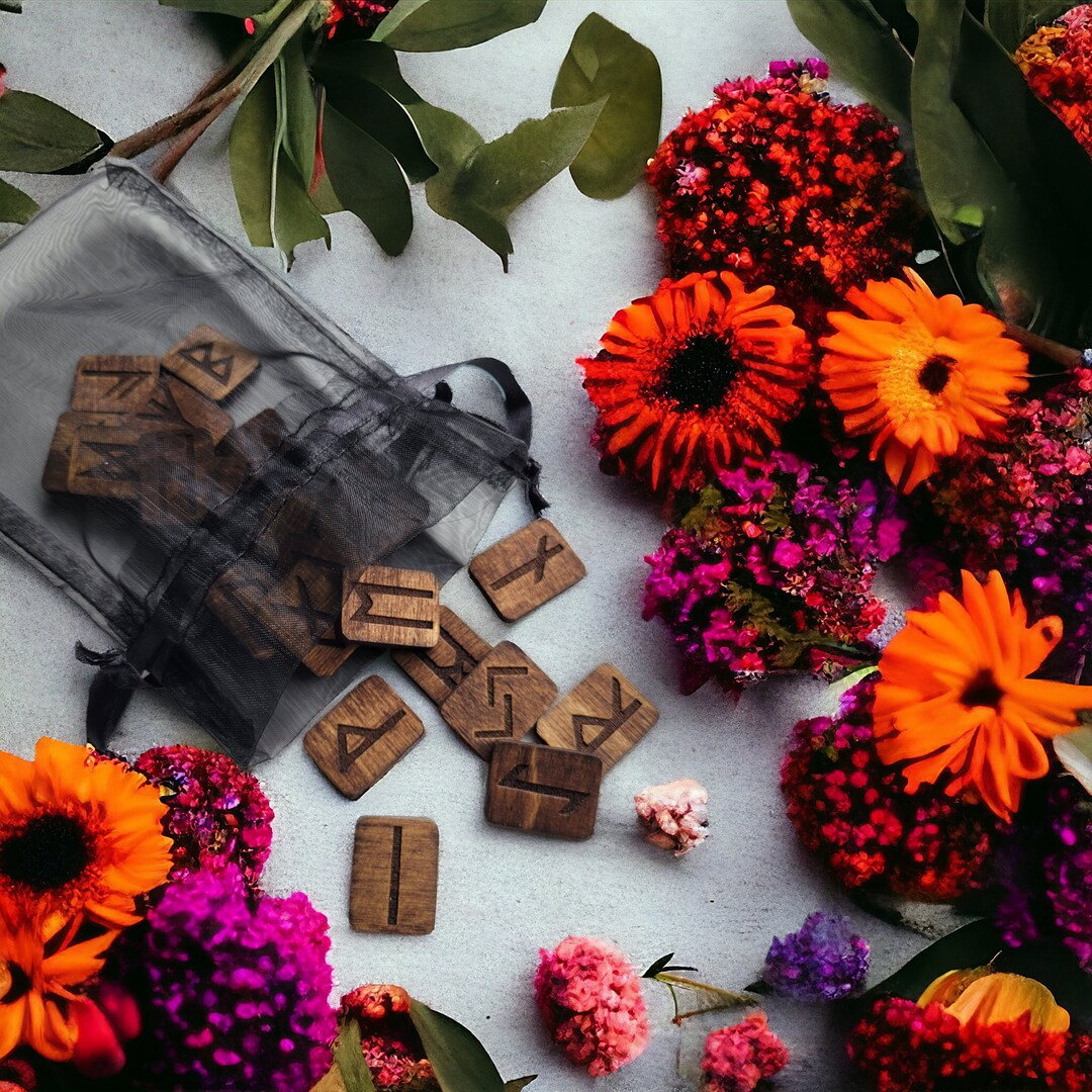 Elder Futhark Rune Set – Laser Cut Baltic Birch | Hand Stained | Norse ...