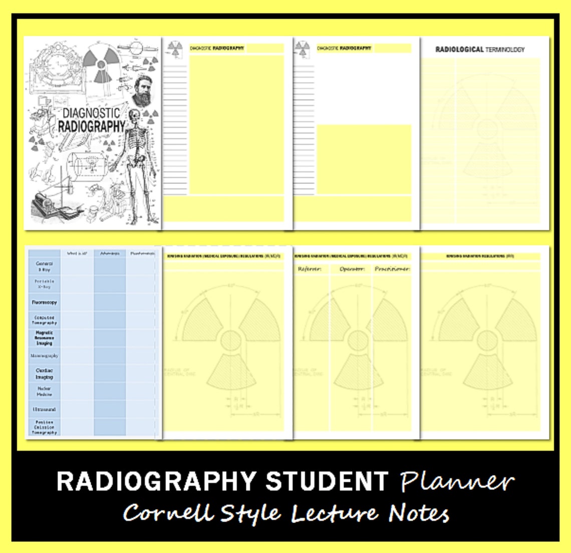 Radiography X-ray Study Planner Organiser Radiology Technologist Rad ...