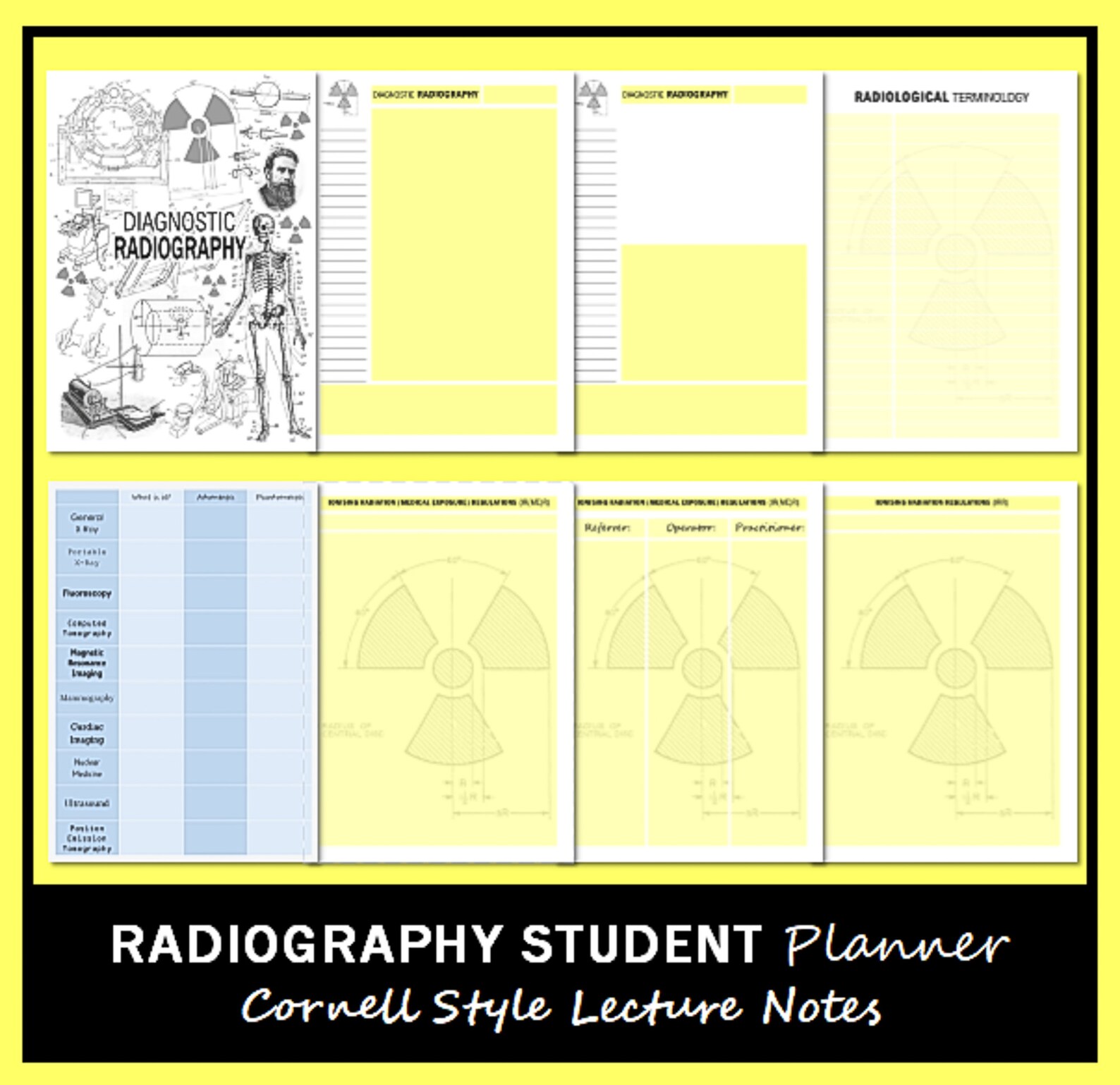 Radiography X-ray Study Planner Organiser Radiology Technologist Rad ...