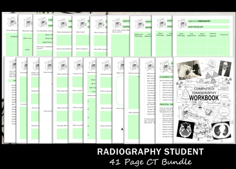 CT Computed Tomography Radiography Study Planner Organiser Printable ...
