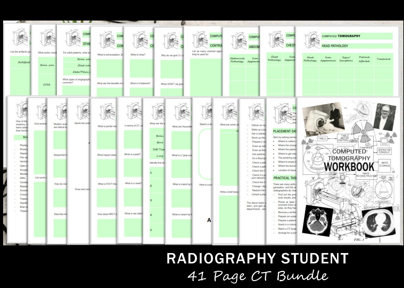 CT Computed Tomography Radiography Study Planner Organiser Printable ...