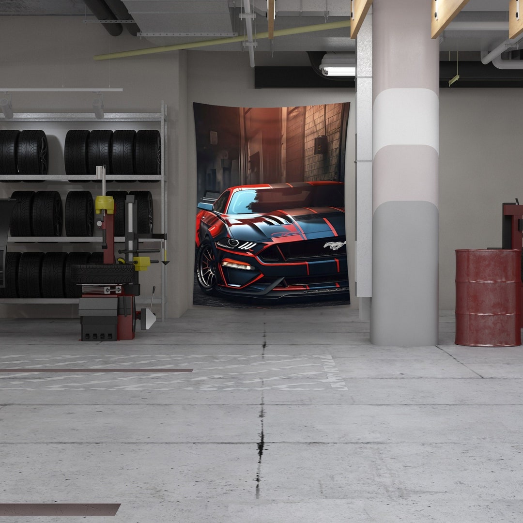 Mustang Tapestry, Mustang Backdrop, Car Tapestry, Muscles Car Decor ...