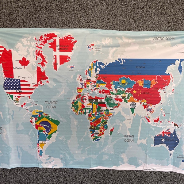 World Map Portrait - Etsy