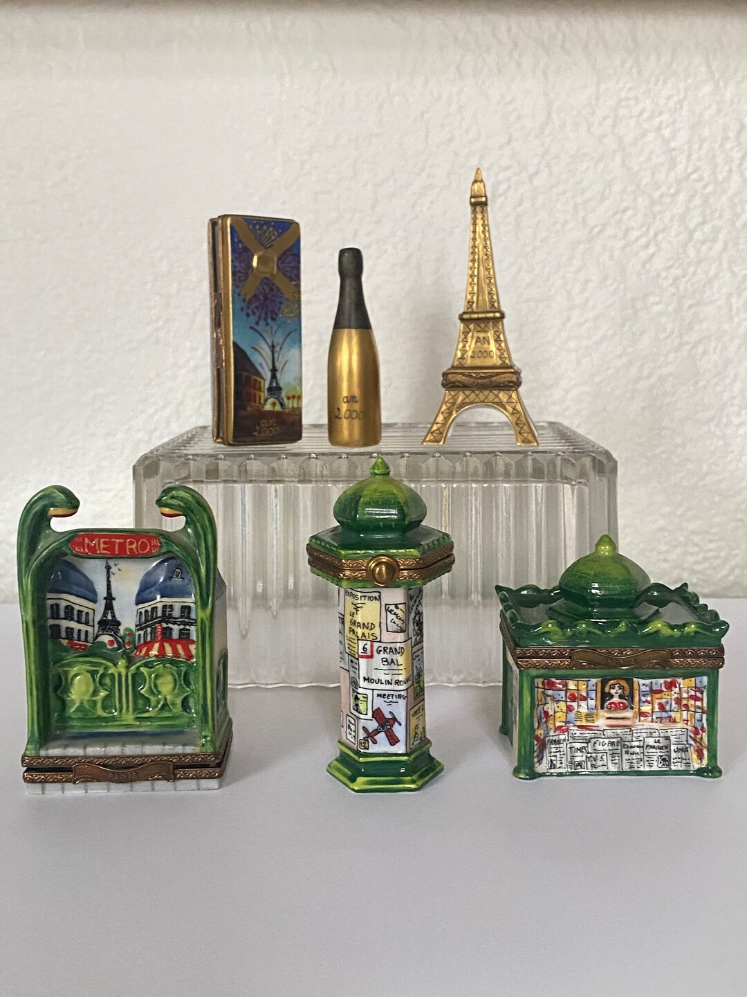 Vintage Collection of Hand-painted Miniature Boxes Paris Theme Limoges ...